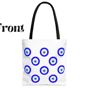 Greek Gift, Evil Eye Pattern, Blue and White, Tote Bag, Holiday Gift ...