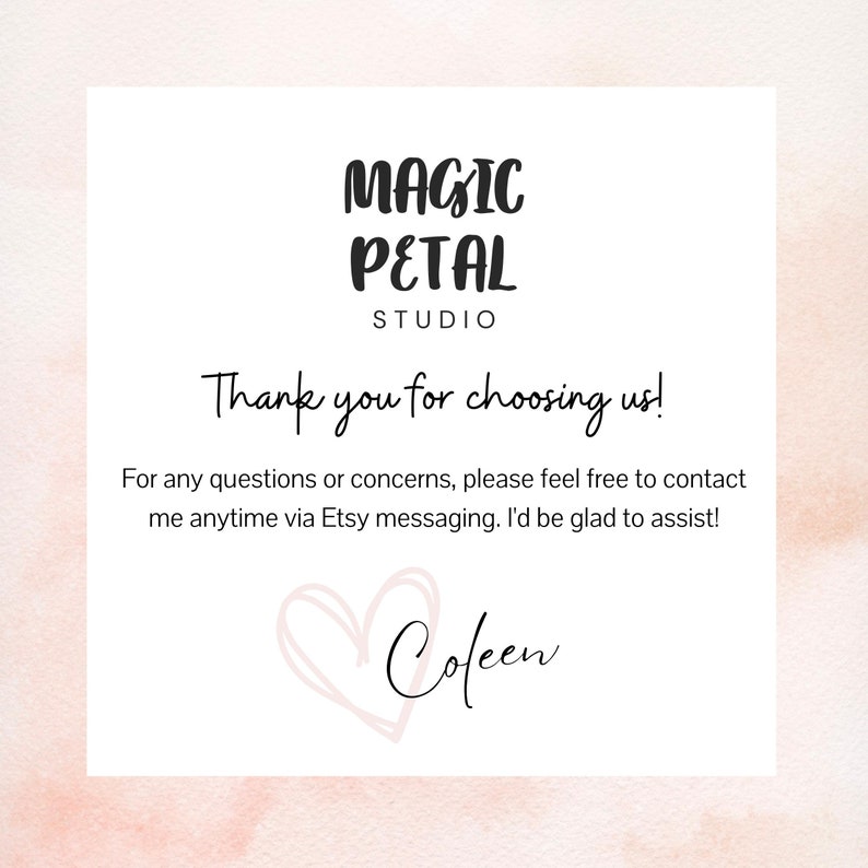 Retro Business Thank You Card Template Packaging Insert - Etsy