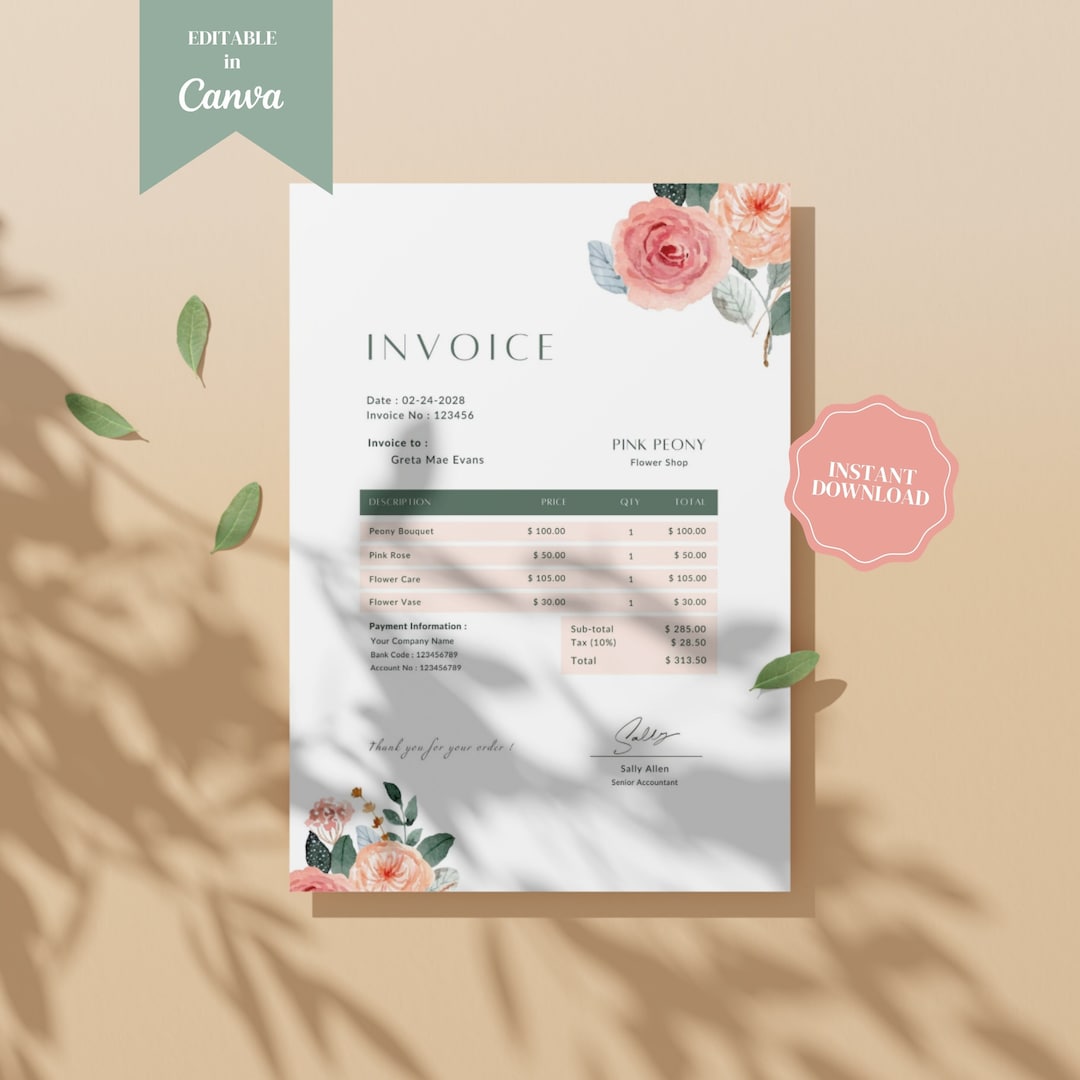 Small Business Invoice Template Invoice Template Canva - Etsy