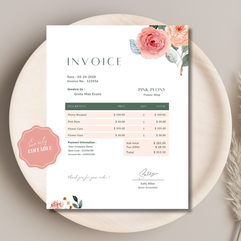 Small Business Invoice Template Invoice Template Canva - Etsy