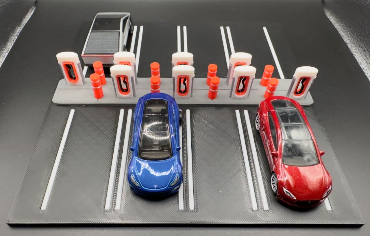 New Updated Tesla Supercharger Matchbox/hotwheels Charging Station With ...