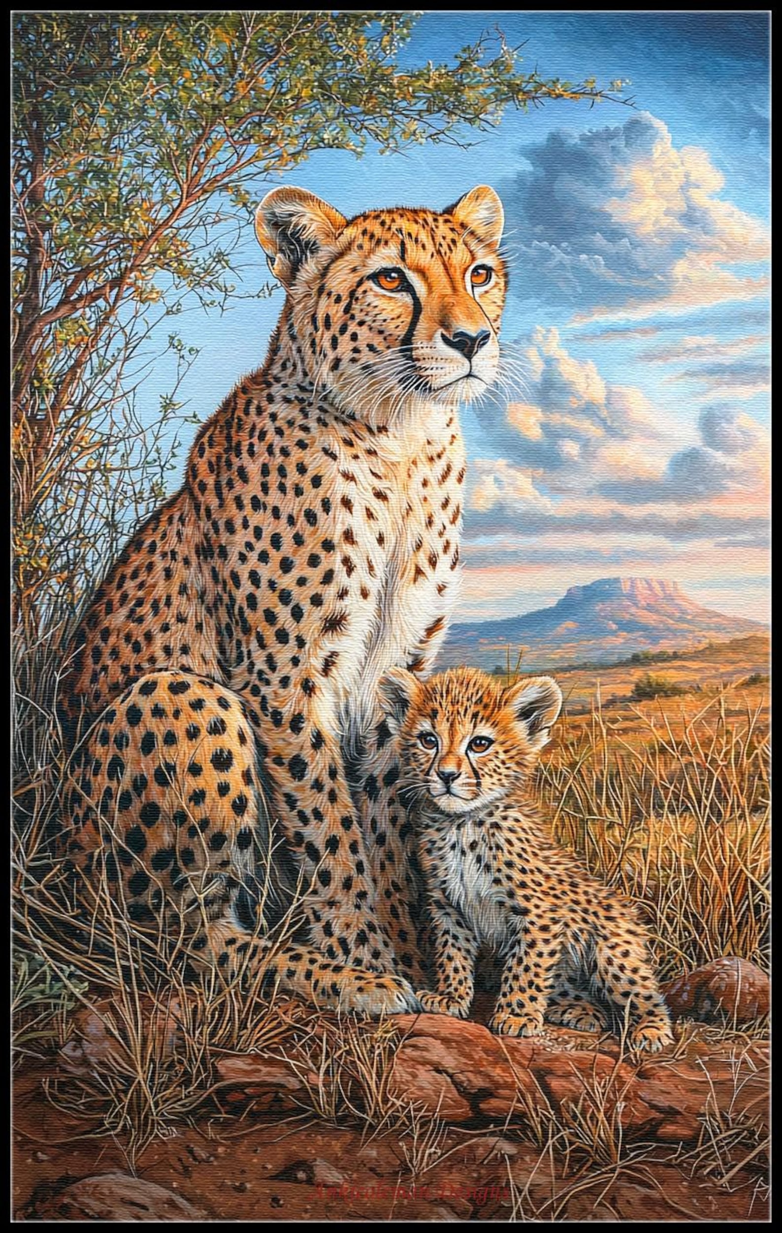 Mother and Cub 1 - Counted Cross Stitch Patterns - Printable Chart PDF ...