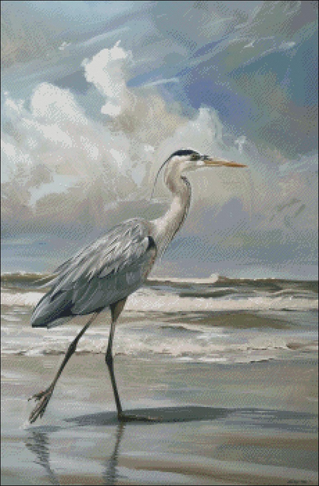Heron Cross Stitch Pattern: Bird Needlework Chart (PDF) - Etsy