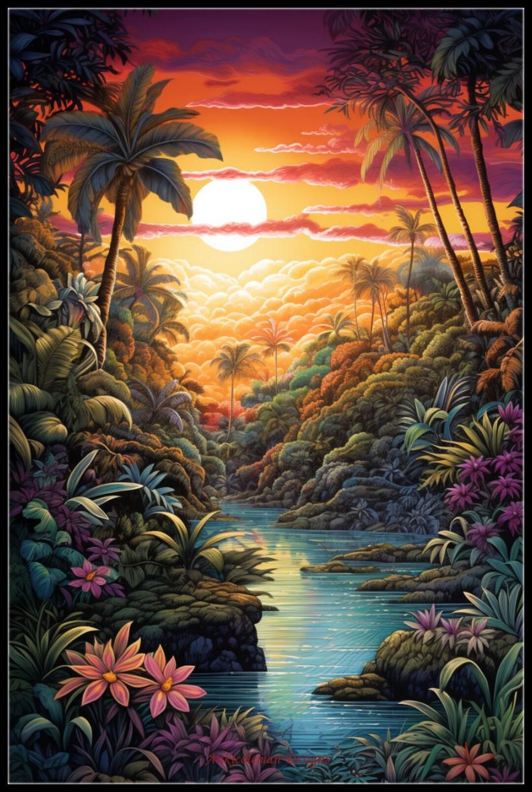 Tropical Oasis 2 Counted Cross Stitch Patterns Printable Chart PDF ...