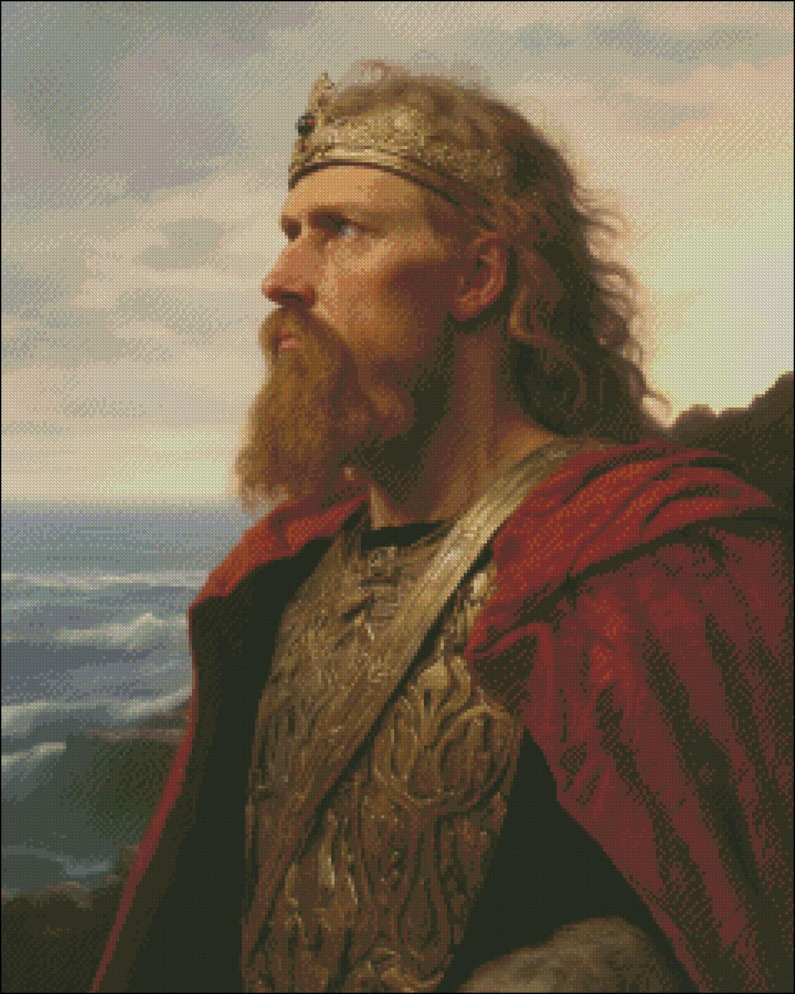 King Alfred Portrait Cross Stitch Pattern - Medieval Art (PDF) - Etsy