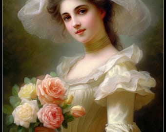 Victorian Lady 2 Counted Cross Stitch Patterns Printable Chart PDF ...