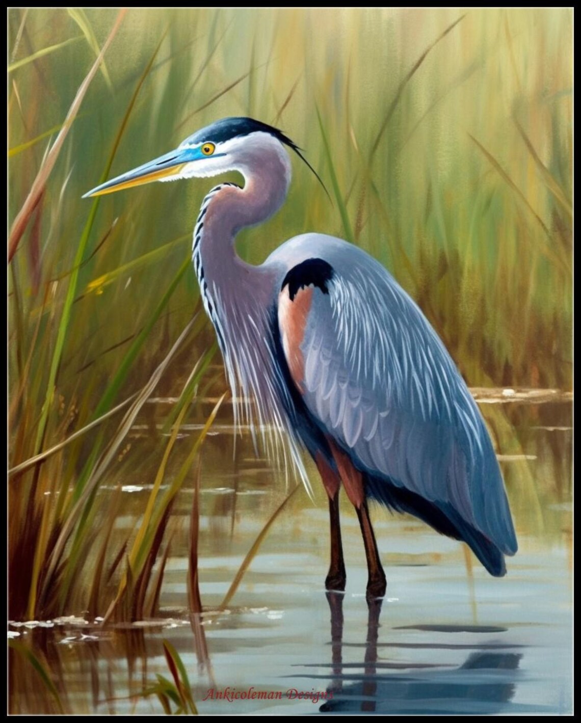Marsh Heron 2 - Counted Cross Stitch Patterns - Printable Chart PDF ...