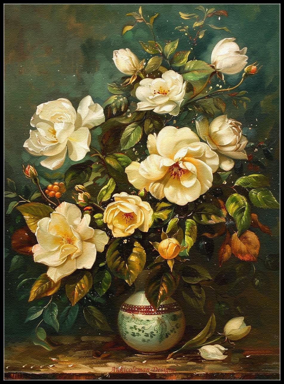 Floral Still Life Cross Stitch Pattern: Flower Studies (PDF) - Etsy
