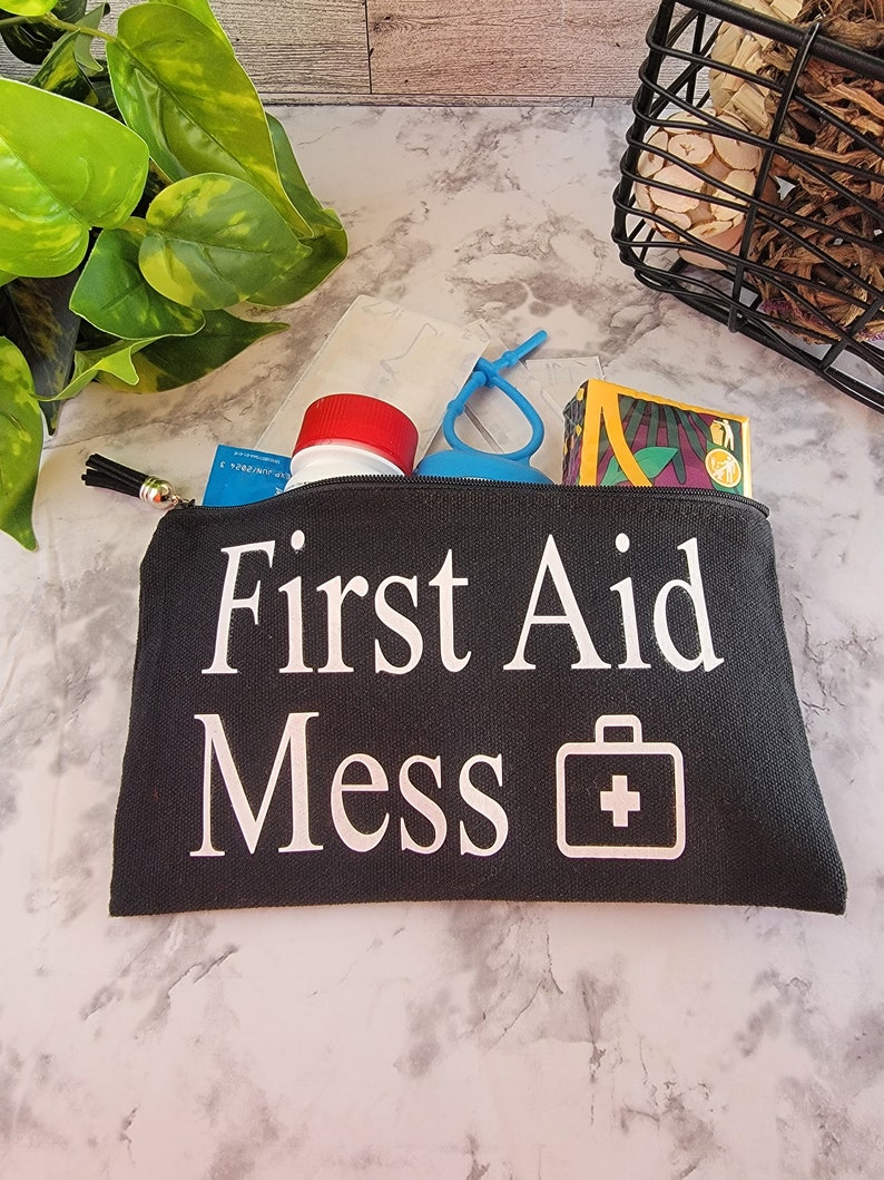 First Aid Mess Canvas Pouch, First Aid Bag, Band Aid Bag, First Aid Kit ...