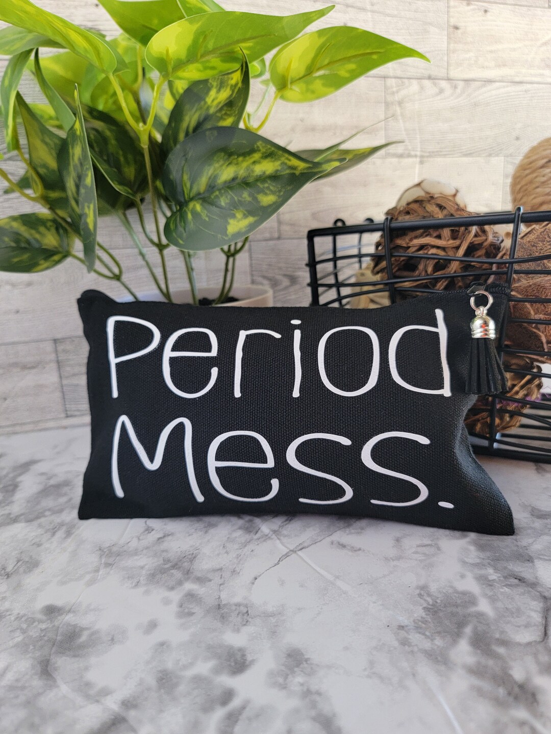 Period Mess Funny Canvas Pouch: Black Zippered Purse Organizer - Etsy