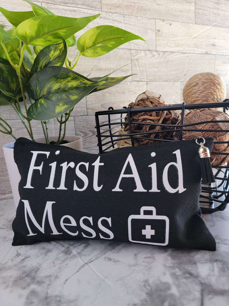 First Aid Mess Canvas Pouch, First Aid Bag, Band Aid Bag, First Aid Kit ...