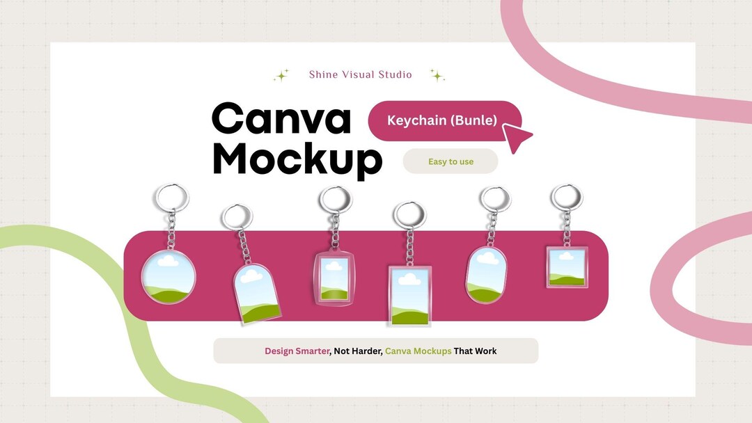 Editable Keychain Mockup Canva Template: POD Product Display (digital ...
