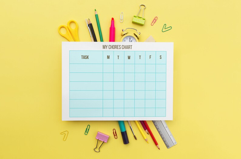 Customizable Digital Download Weekly Chore Chart - Etsy
