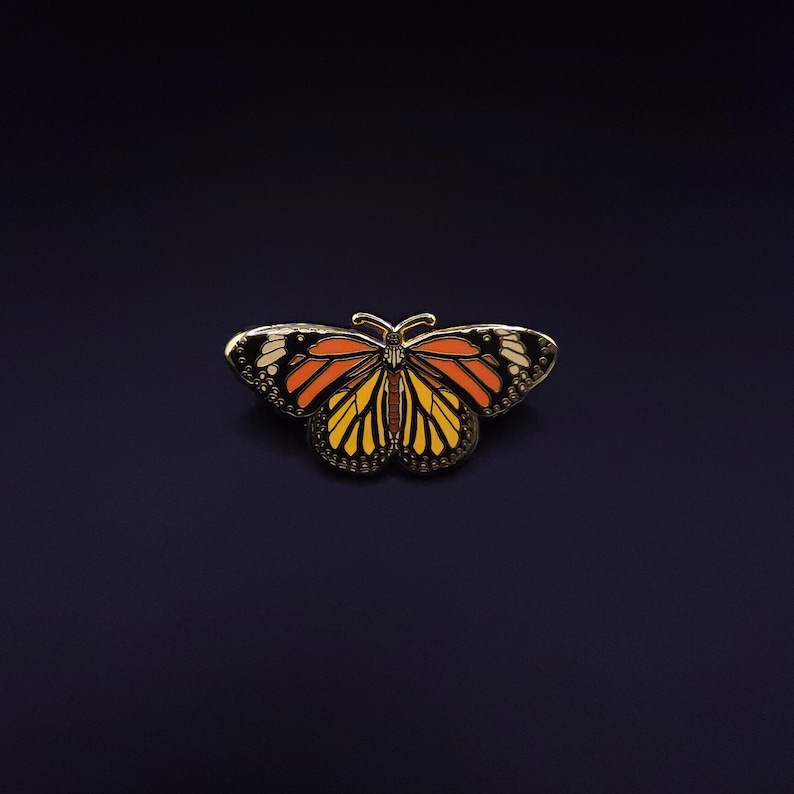 Leo - Zodiac Butterfly and Moth Collection - Monarch Butterfly - Enamel ...