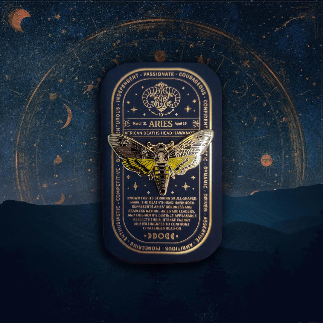 Aries - Zodiac Butterfly and Moth Collection - Deaths Head Hawkmoth ...