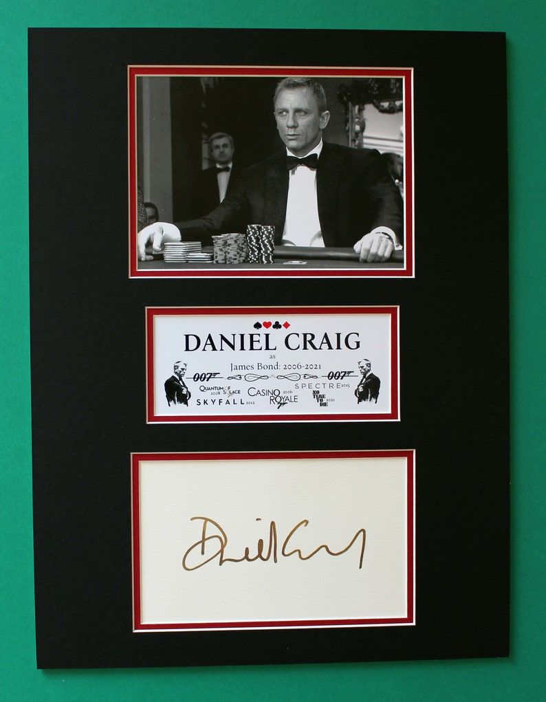 DANIEL CRAIG AUTOGRAPH Artistic Display James Bond 007 - Etsy