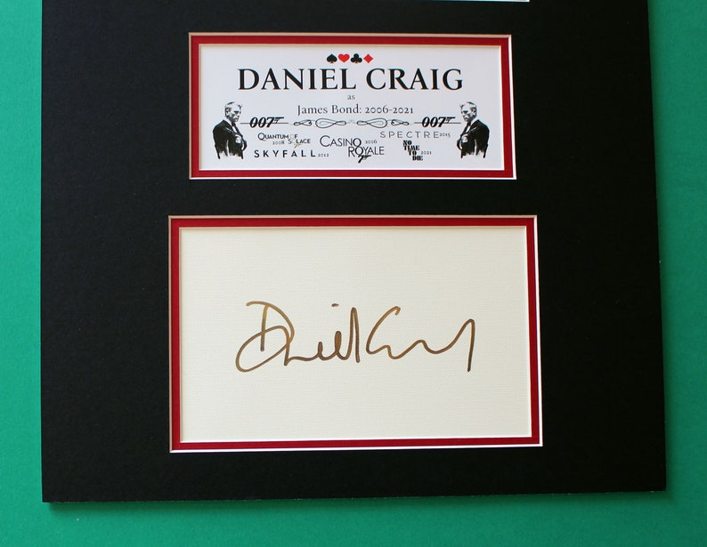 DANIEL CRAIG AUTOGRAPH Artistic Display James Bond 007 - Etsy