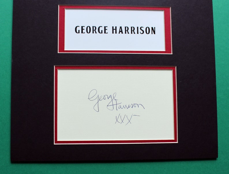 GEORGE HARRISON AUTOGRAPH Artistic Display the Beatles - Etsy
