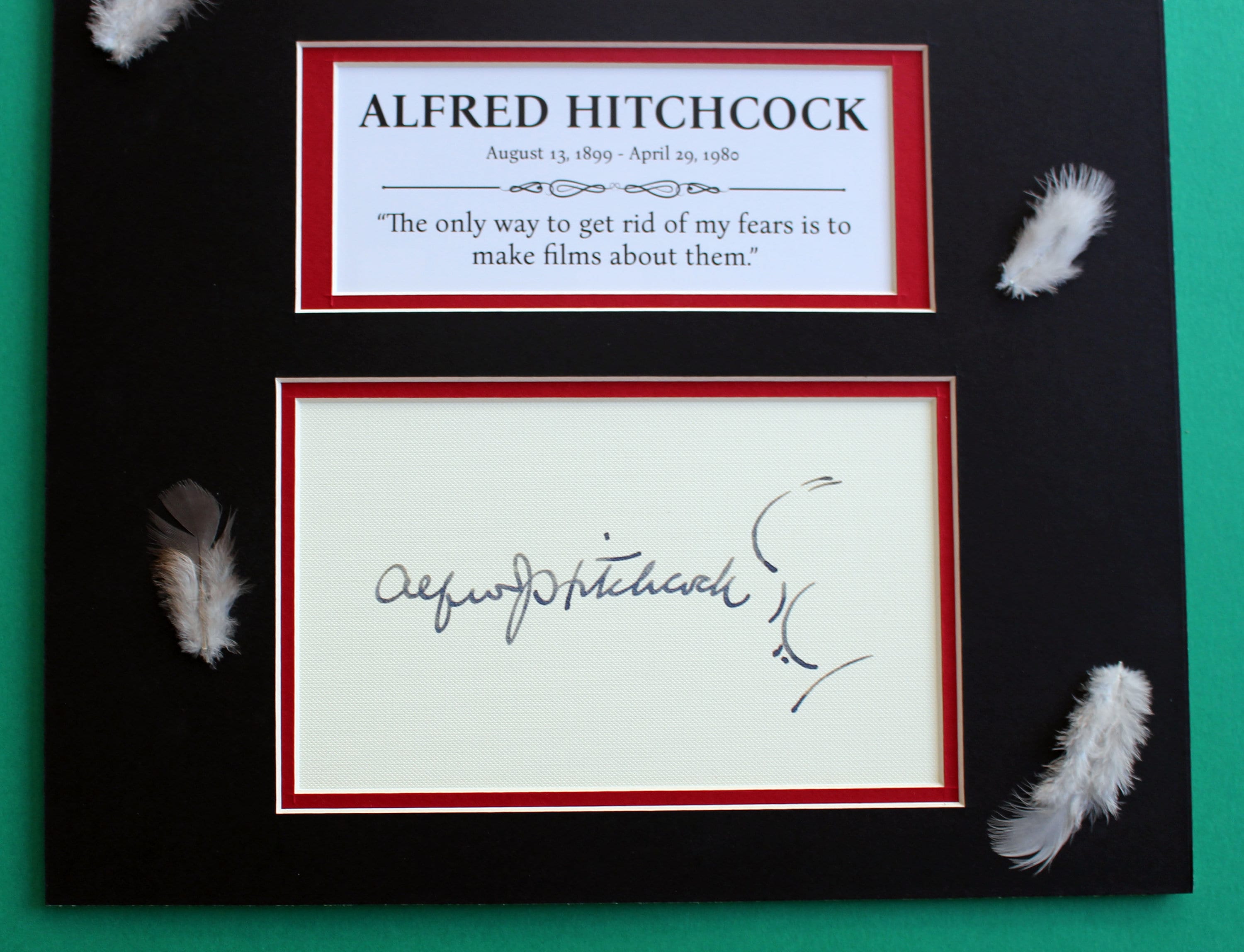 ALFRED HITCHCOCK AUTOGRAPH Artistic Double Mat Display Master of ...