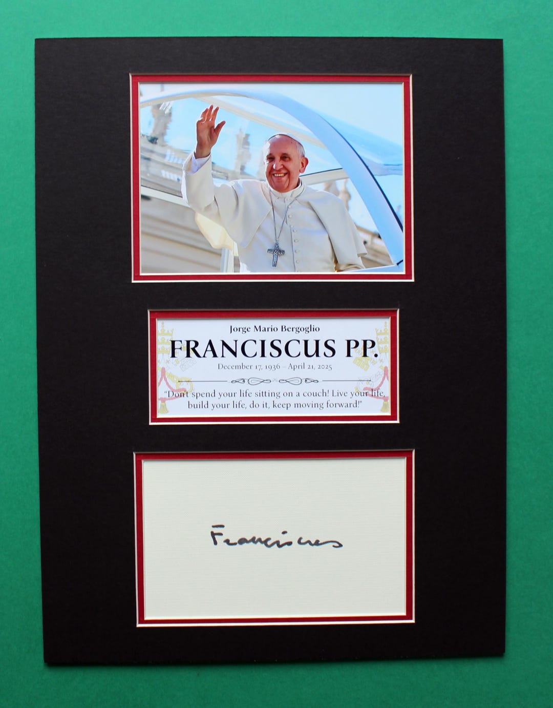 POPE FRANCIS AUTOGRAPH Artistic Double Mat Display Jorge Mario ...