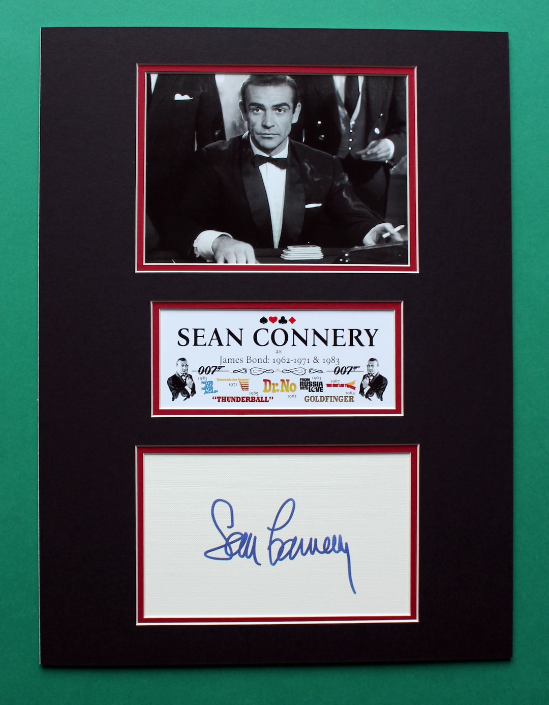 SEAN CONNERY AUTOGRAPH Artistic Display James Bond 007 - Etsy