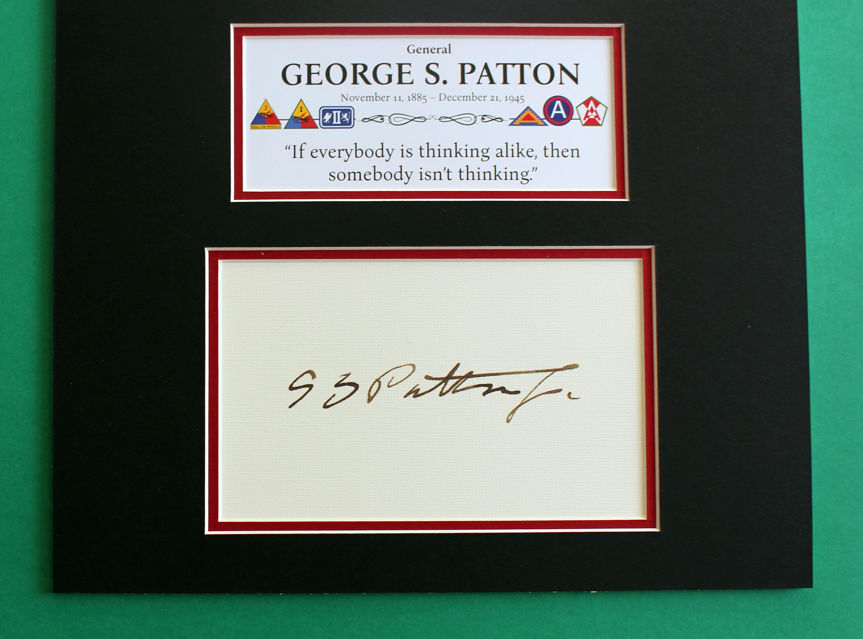 GEORGE S. PATTON AUTOGRAPH Artistic Display WW2 General - Etsy
