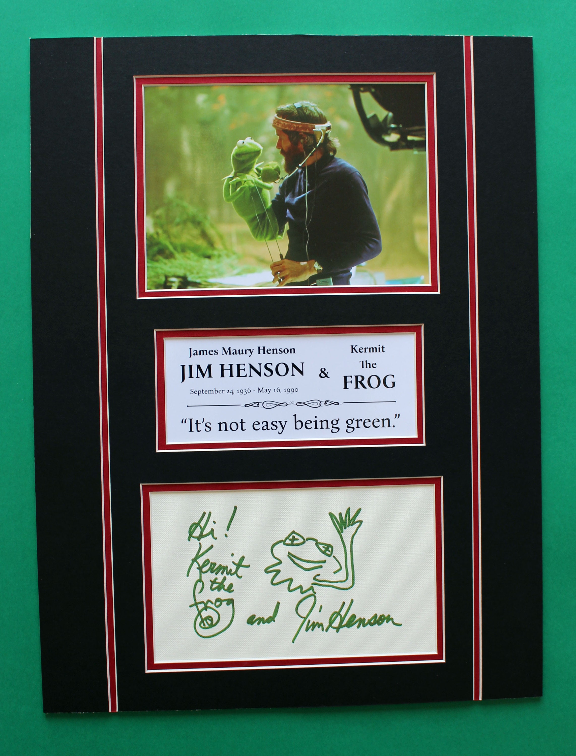 Jim HENSON & KERMIT the Frog AUTOGRAPHS Artistic Double Mat Display - Etsy