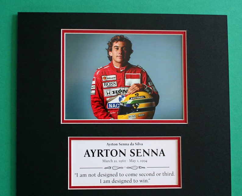 AYRTON SENNA AUTOGRAPH Artistic Double Mat Display Best F1 Driver Ever ...