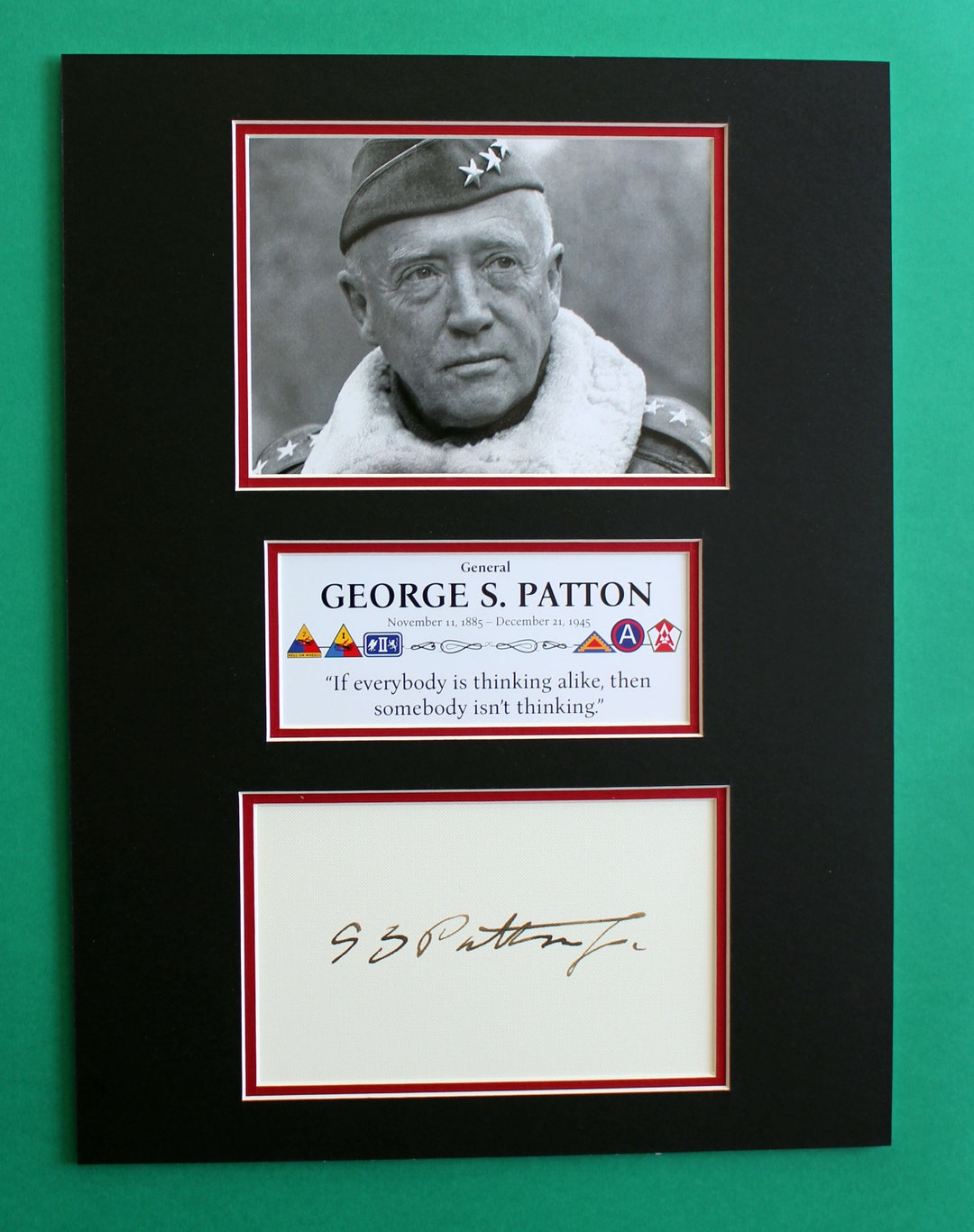 GEORGE S. PATTON AUTOGRAPH Artistic Double Mat Display WW2 General - Etsy
