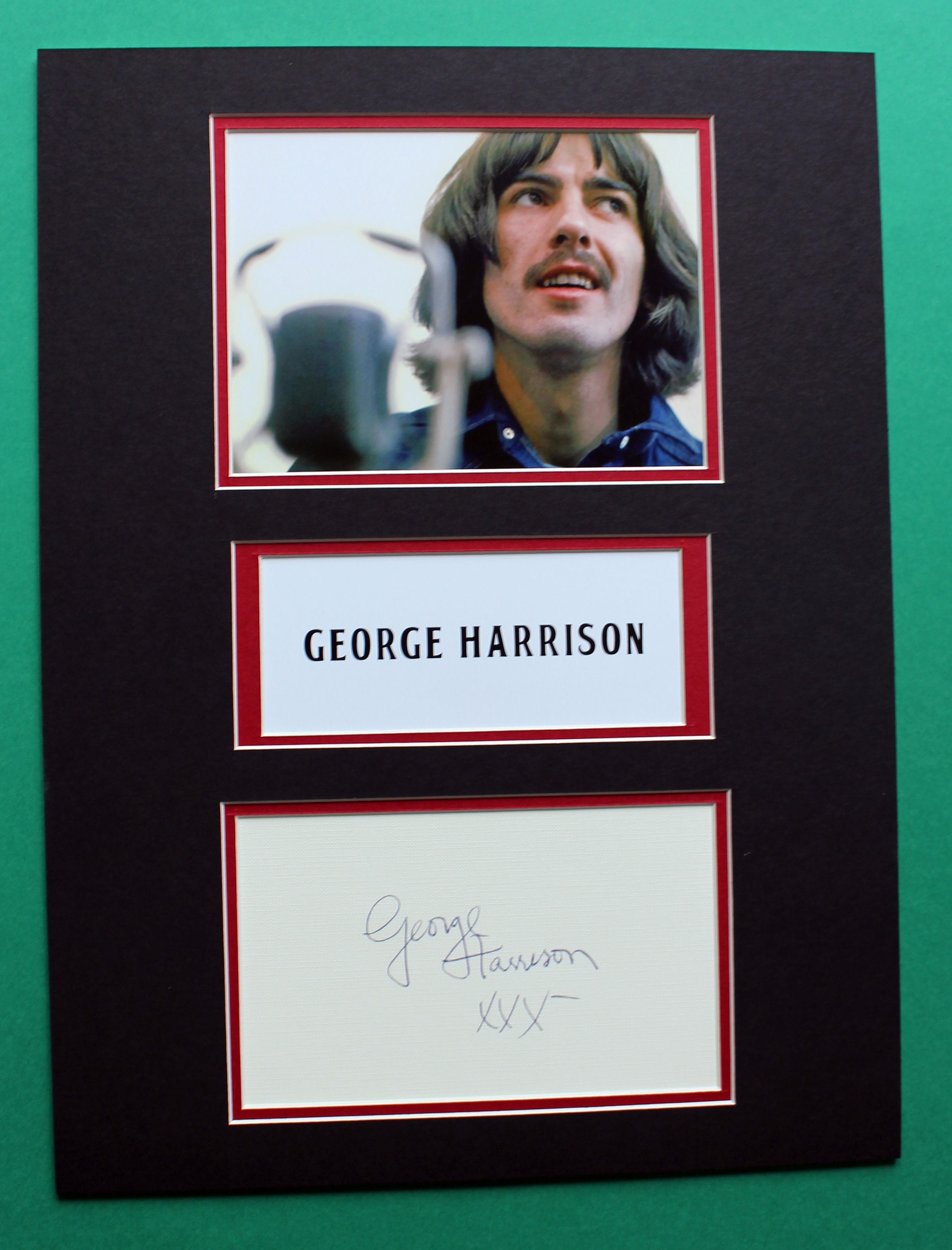 GEORGE HARRISON AUTOGRAPH Artistic Display the Beatles - Etsy
