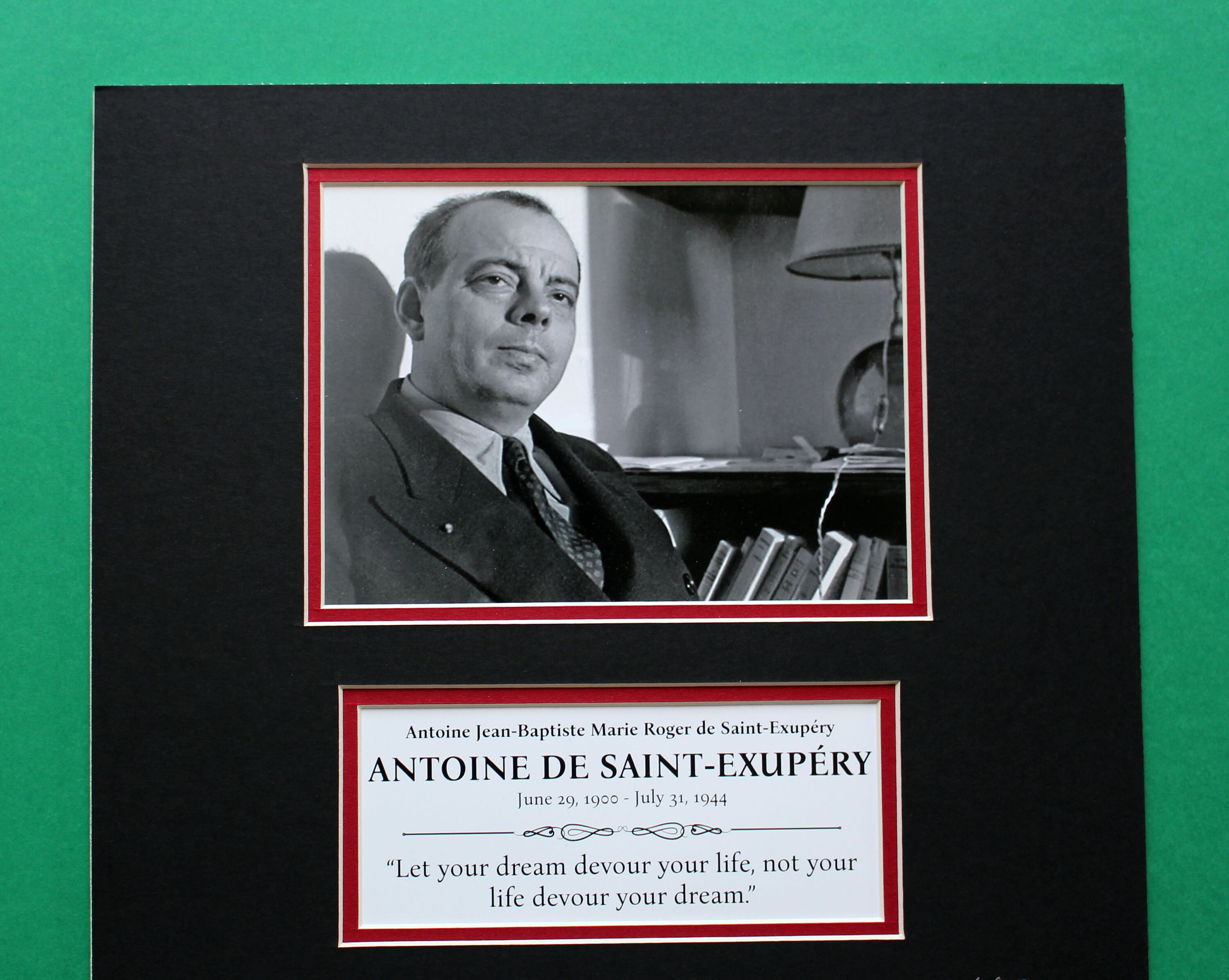 Antoine De SAINT-EXUPERY AUTOGRAPH Artistic Double Mat Display the ...
