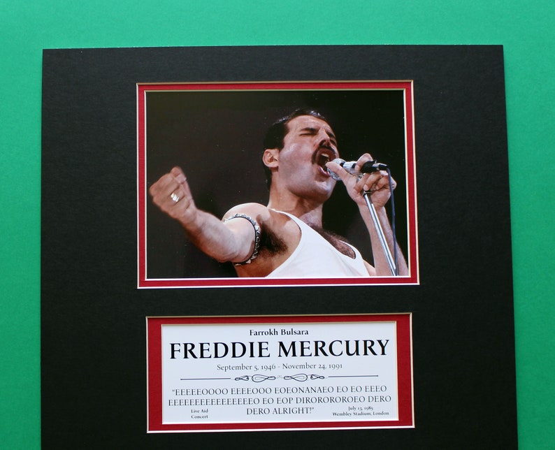 FREDDIE MERCURY AUTOGRAPH Artistic Double Mat Display Live Aid Eoooooooo - Etsy