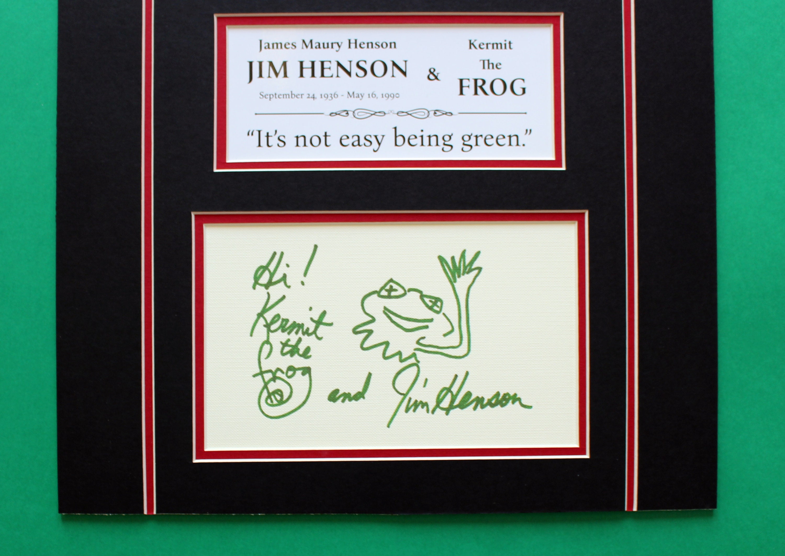 Jim HENSON & KERMIT the Frog AUTOGRAPHS Artistic Double Mat Display - Etsy
