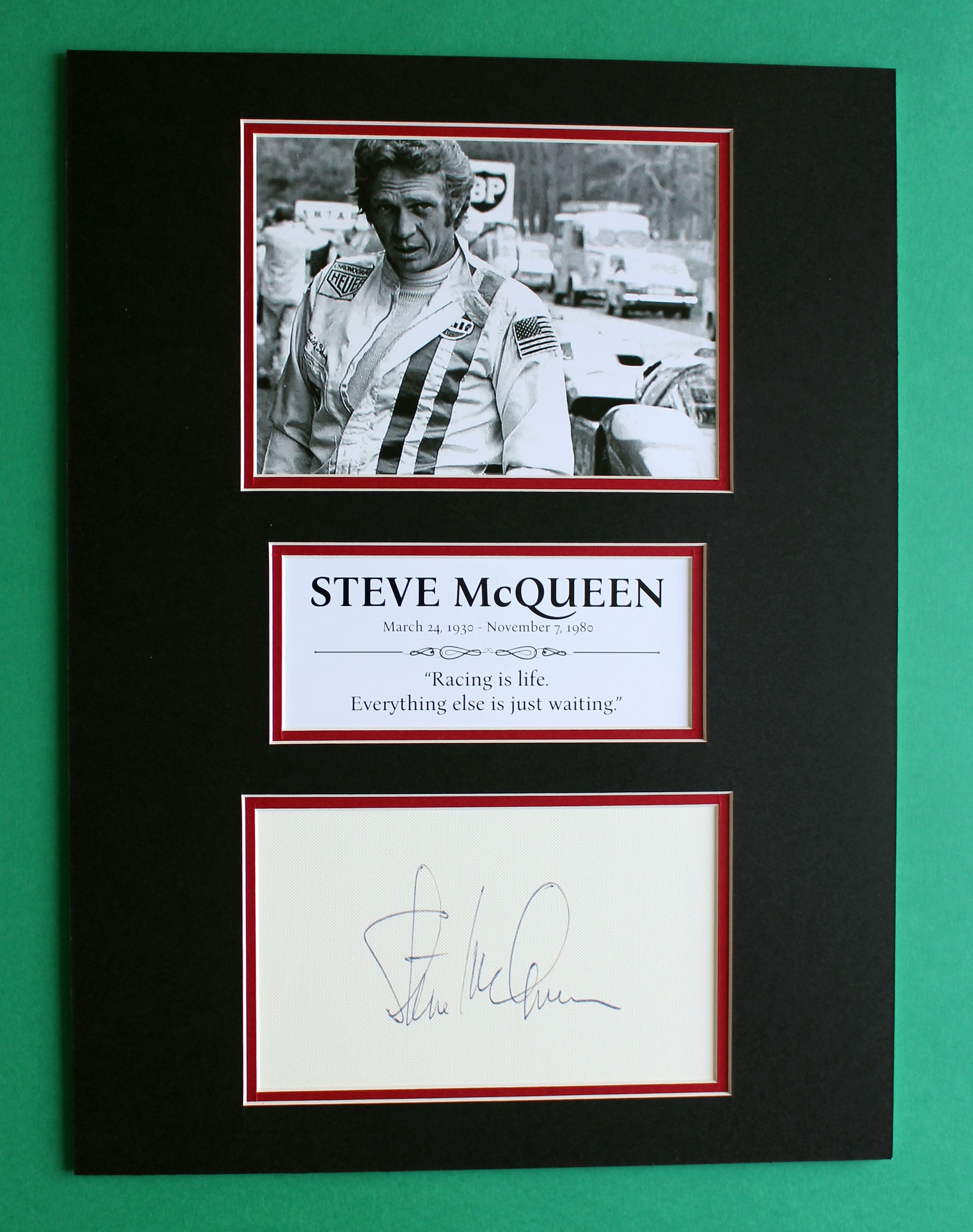 STEVE Mcqueen AUTOGRAPH Artistic Display Le Mans - Etsy