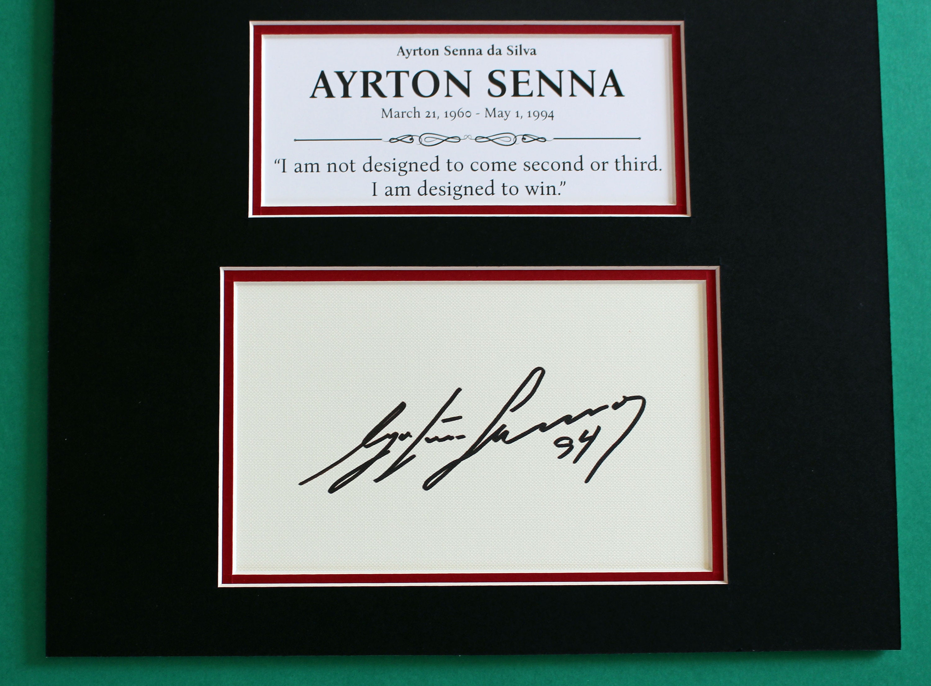 AYRTON SENNA AUTOGRAPH Artistic Display Best F1 Driver Ever - Etsy