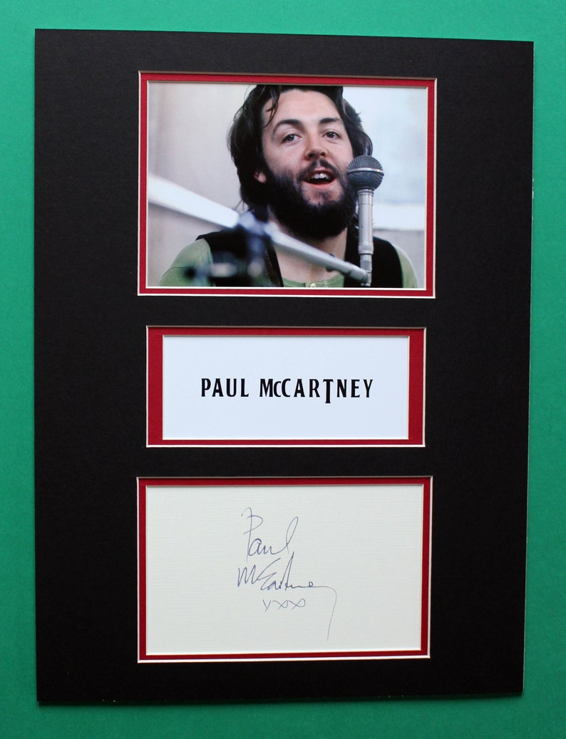 PAUL Mccartney AUTOGRAPH Artistic Double Mat Display the Beatles - Etsy