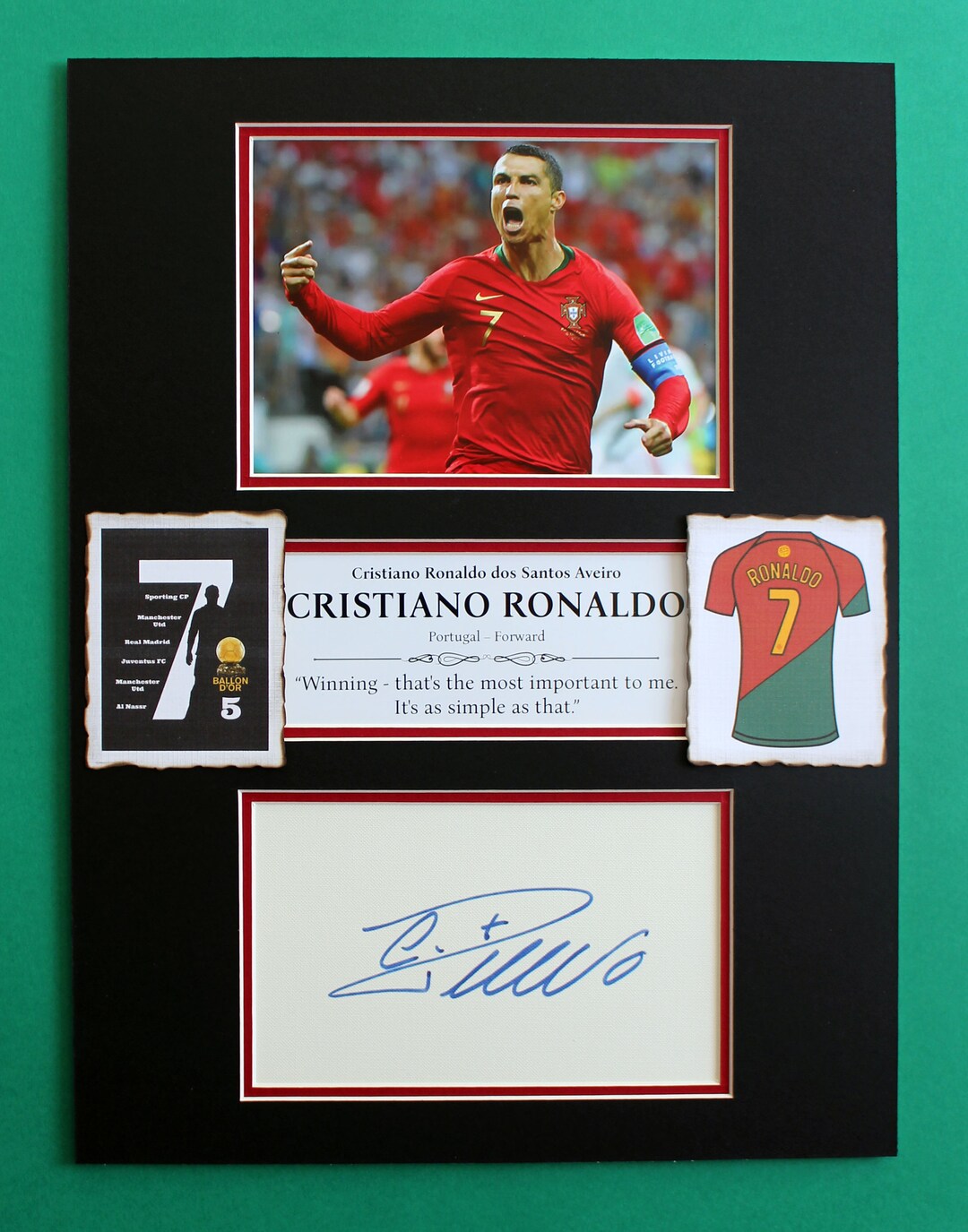 CRISTIANO RONALDO AUTOGRAPH Artistic Display Football Game Changer - Etsy