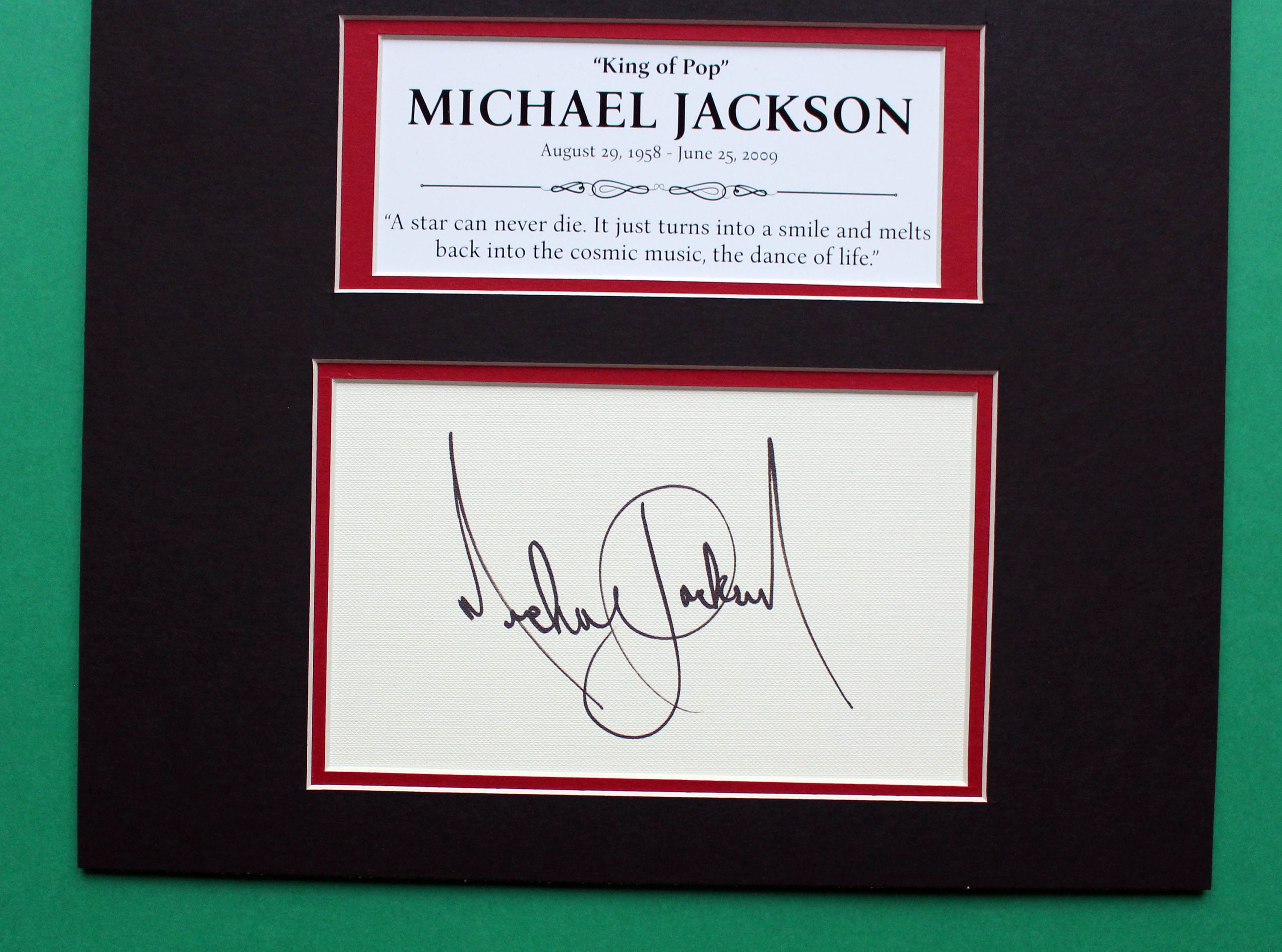 MICHAEL JACKSON AUTOGRAPH Artistic Double Mat Display King of Pop - Etsy