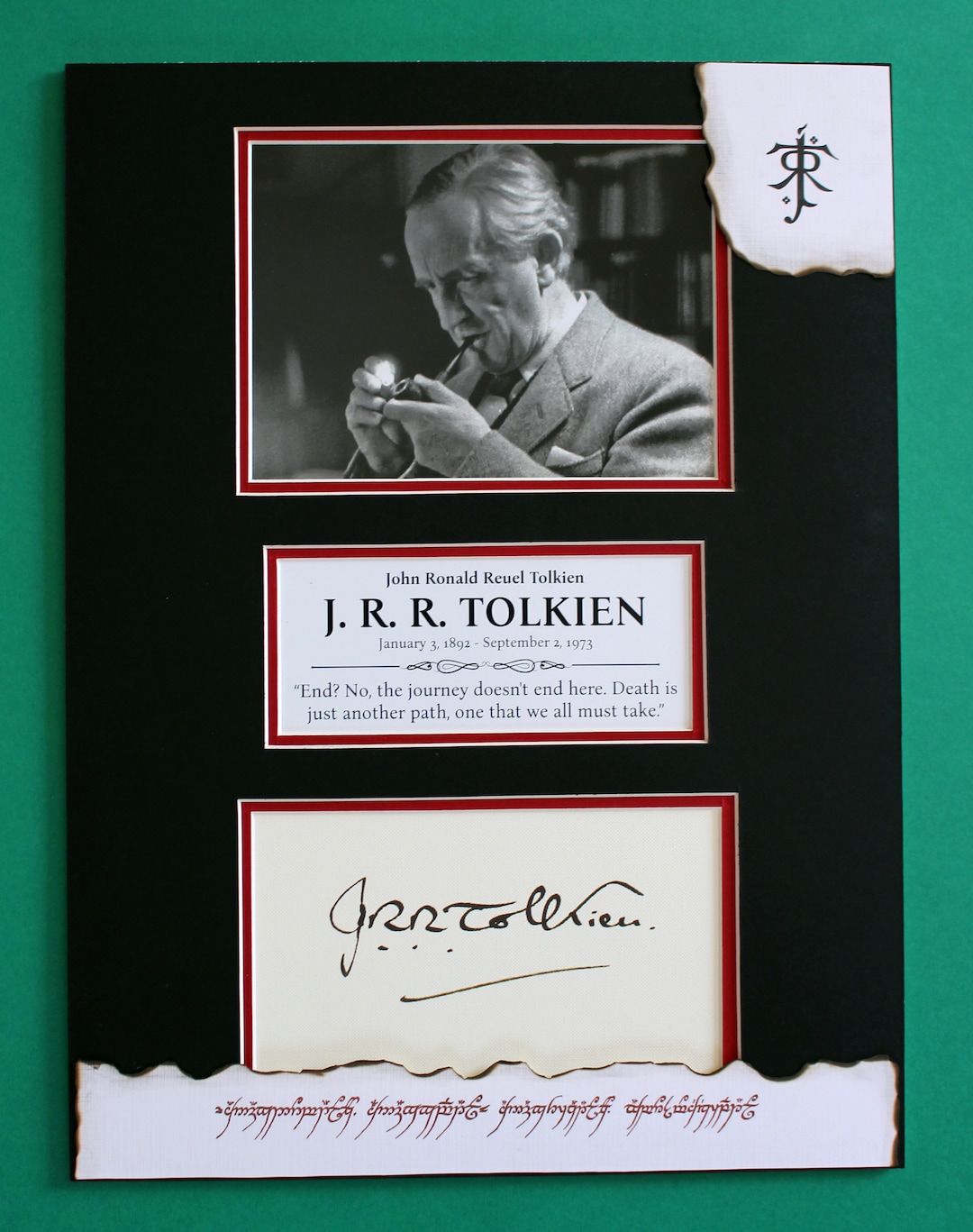 J.R.R. TOLKIEN AUTOGRAPH Artistic Display the Hobbit the Lord of the ...