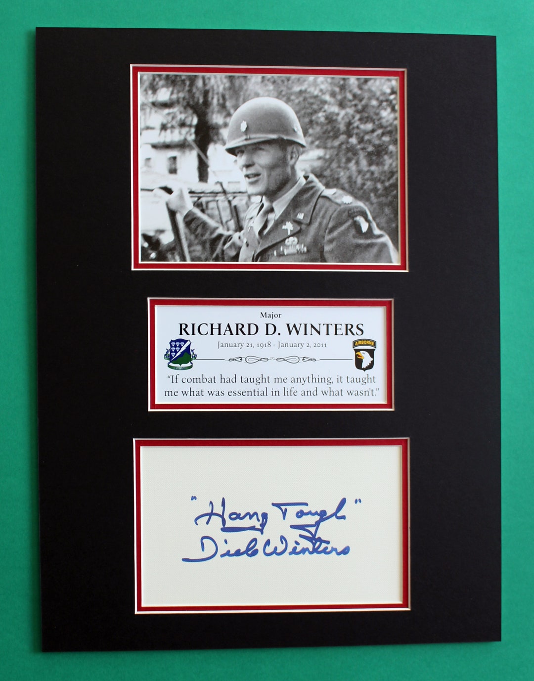 RICHARD D. WINTERS AUTOGRAPH Artistic Double Mat Display Band of ...