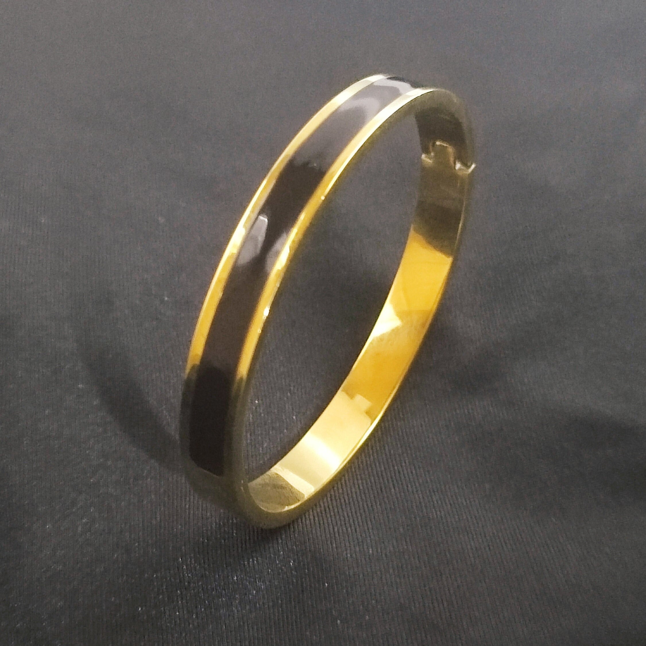 18K Enamel Bangle Black Black Gold Bangle Woman for Bangle Colorful ...