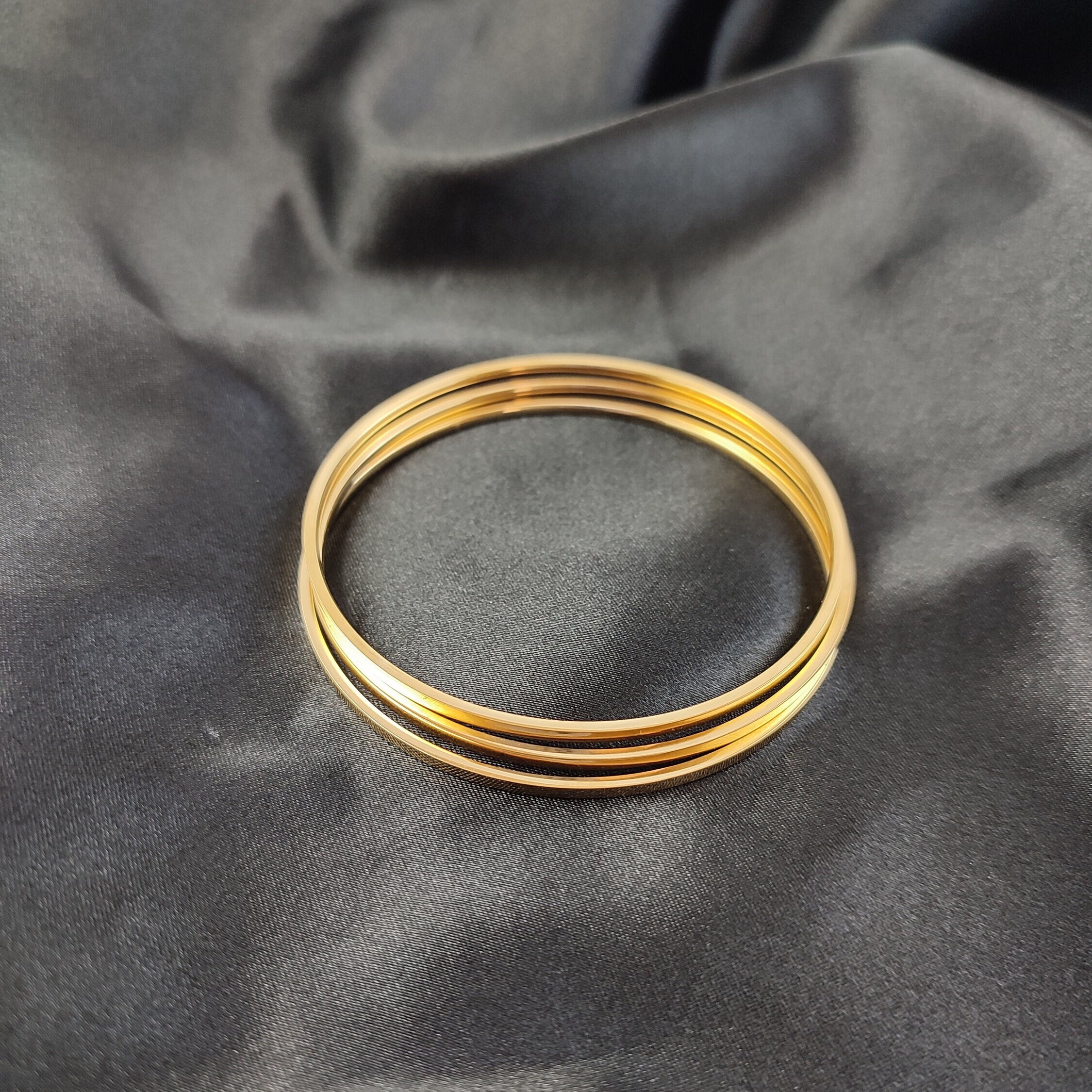 Elegant 3 Piece 18K Stainless Steel Bracelet Set - Hypoallergenic ...