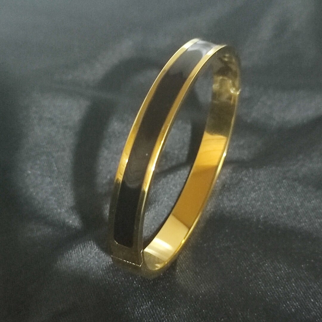 18K Enamel Bangle Black Black Gold Bangle Woman for Bangle Colorful ...