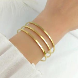Elegant 3 Piece 18K Stainless Steel Bracelet Set - Hypoallergenic ...