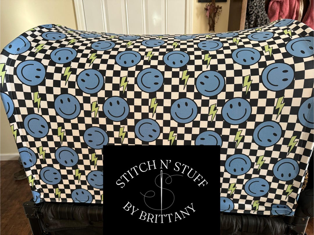 Checkered Smiley Canopy for Wonderfold Wagon, Rainbow Baby, or Joymor ...