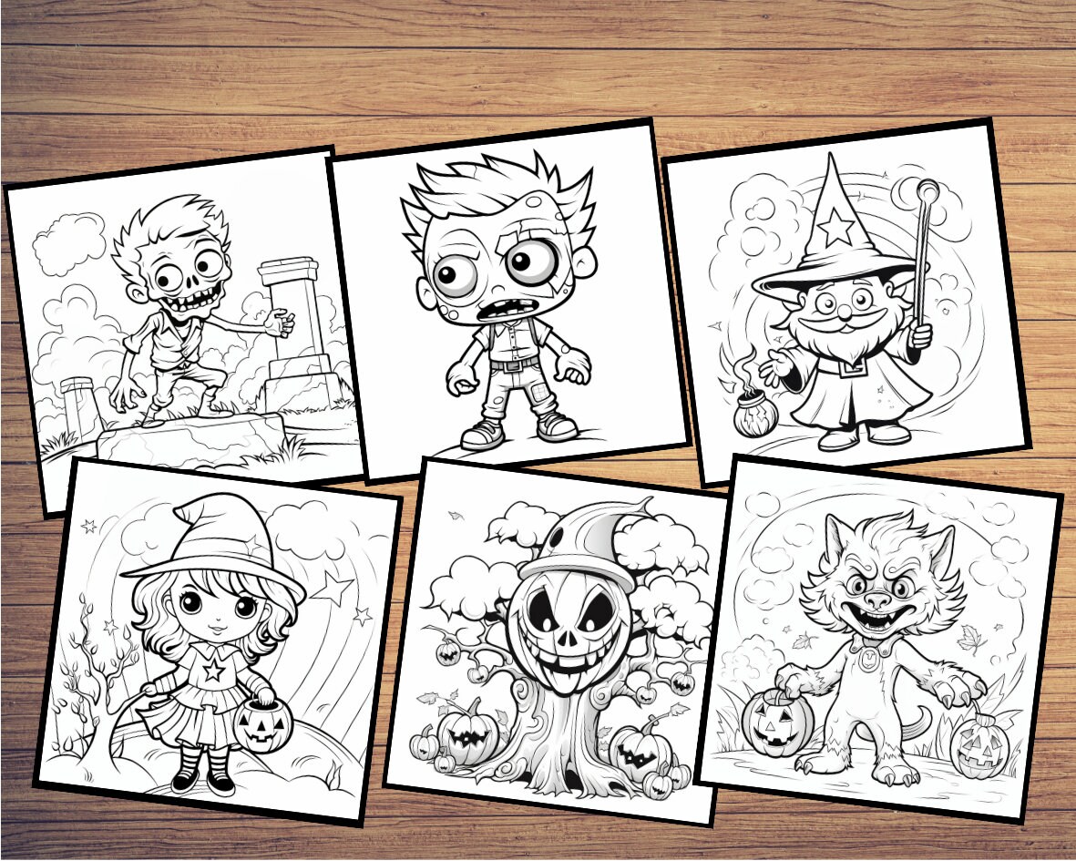 50+ Printable Halloween Coloring Pages, Coloring Book, Adults + Kids ...