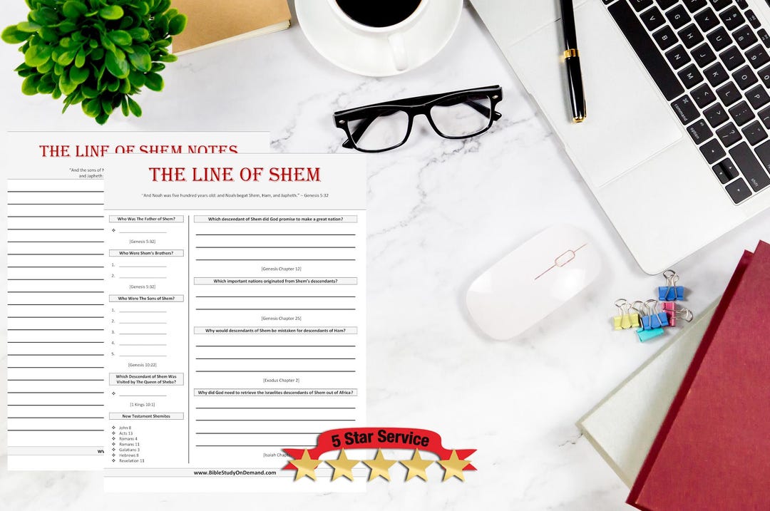 The Line of Shem - Printable Bible Study Worksheet - Etsy