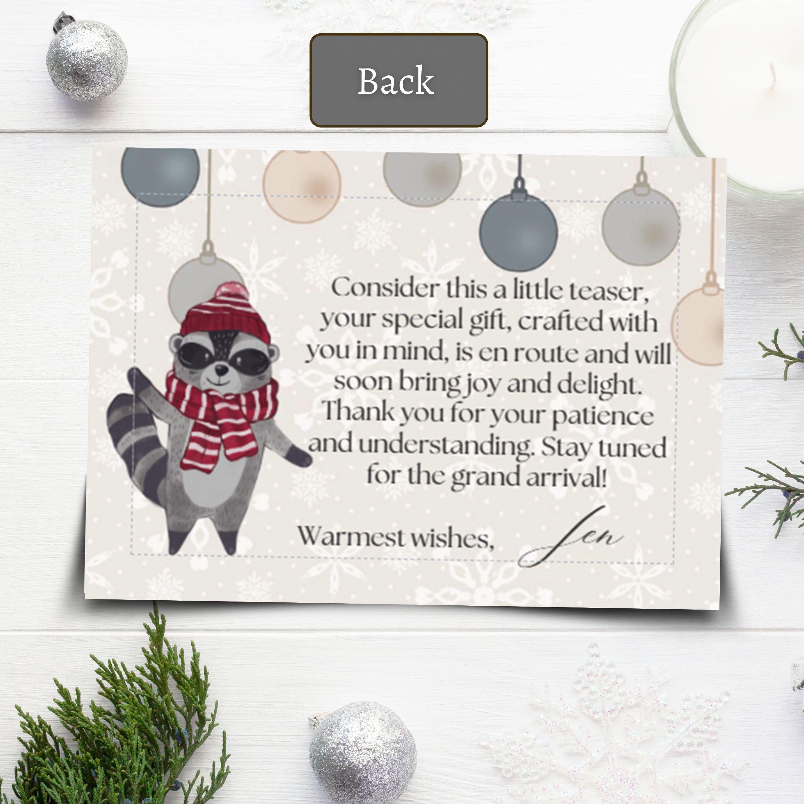 Edit Yourself Template Late Present Notice, Printable Delayed Gift ...
