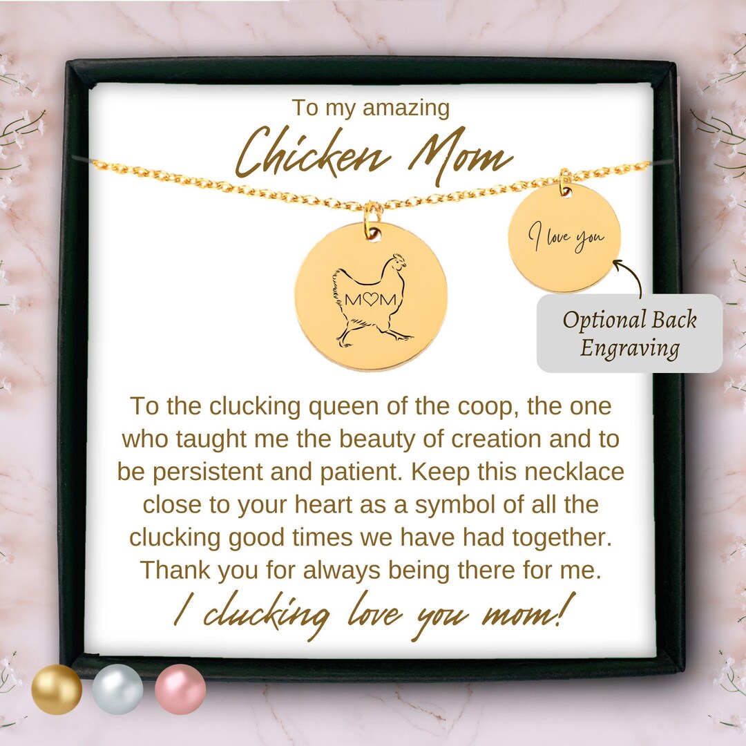 Personalized Chicken Mom Necklace, Chicken Mama Necklace, Farmer Mom ...