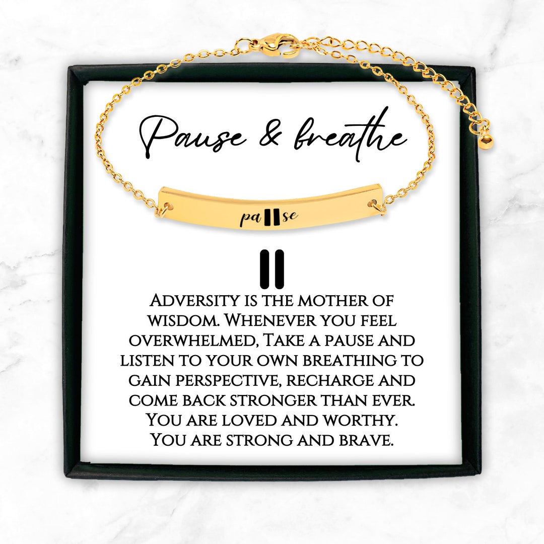 Personalized Pause Bracelet Gift for Friend, Anxiety Relief Gift ...